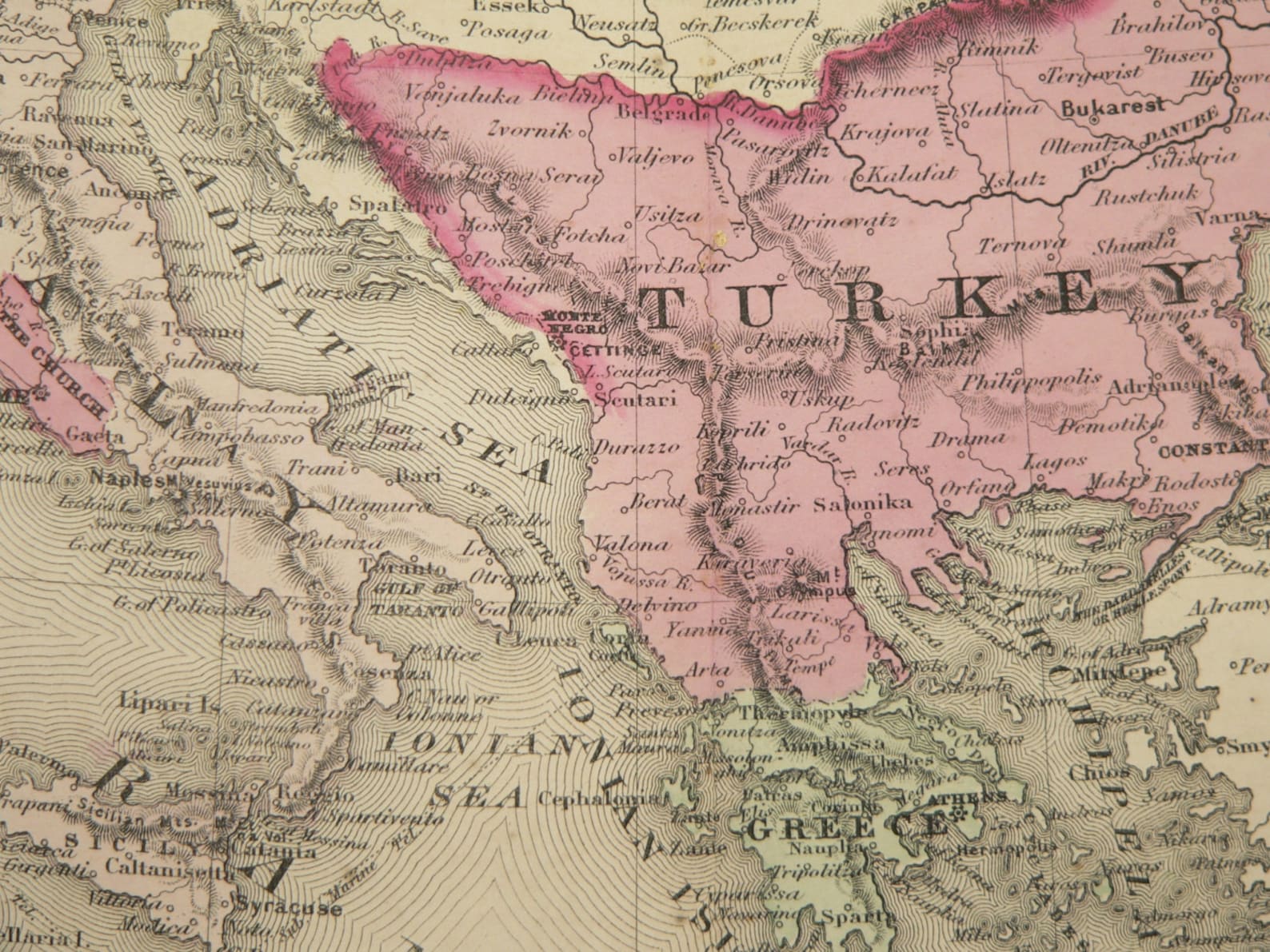 Old World Europe Map, 1867 Johnson Map, Europe Vintage Decor, 1st ...