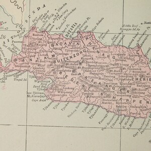 1900 Antique Java Map, Sumatra Map, Indonesia Island Map, East Indies ...
