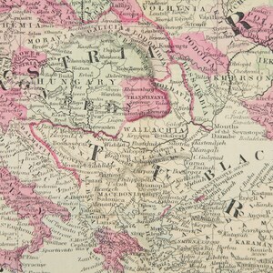 Antique Europe Map, Large Vintage Map of Europe 1864 Johnson Map ...