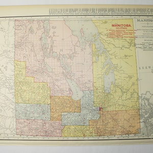 1908 Map of Manitoba Canada, Original Antique Map, Vintage Manitoba Map ...