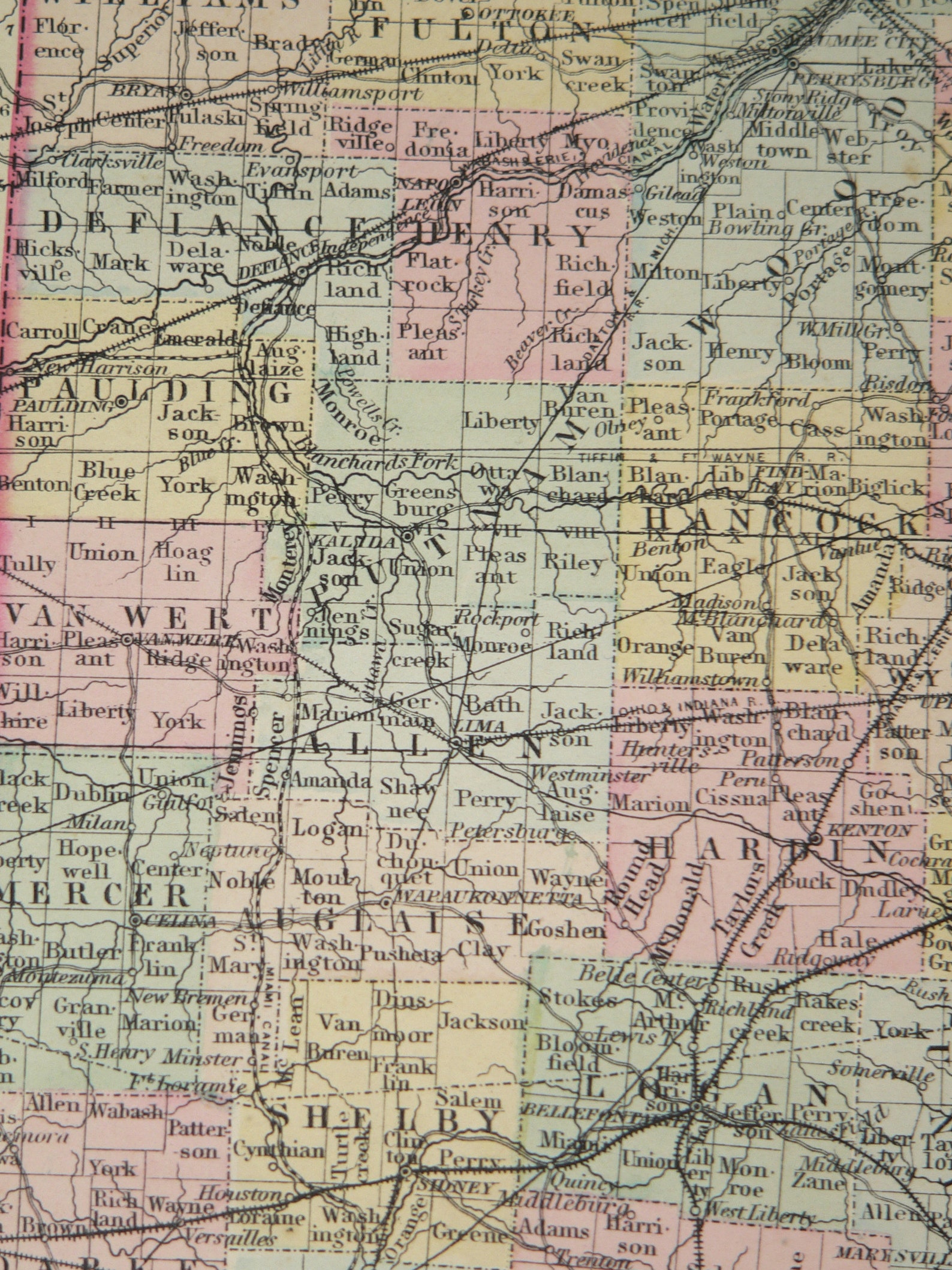 Antique Ohio Map 1856 Colton Map Original Vintage Map | Etsy