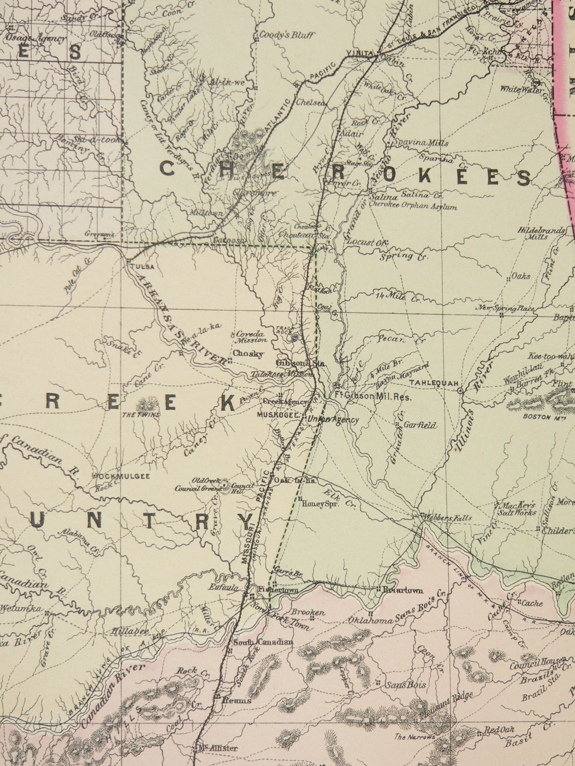 Antique Alaska Map, Indian Territory Map 1889 Bradley Map US Territory ...