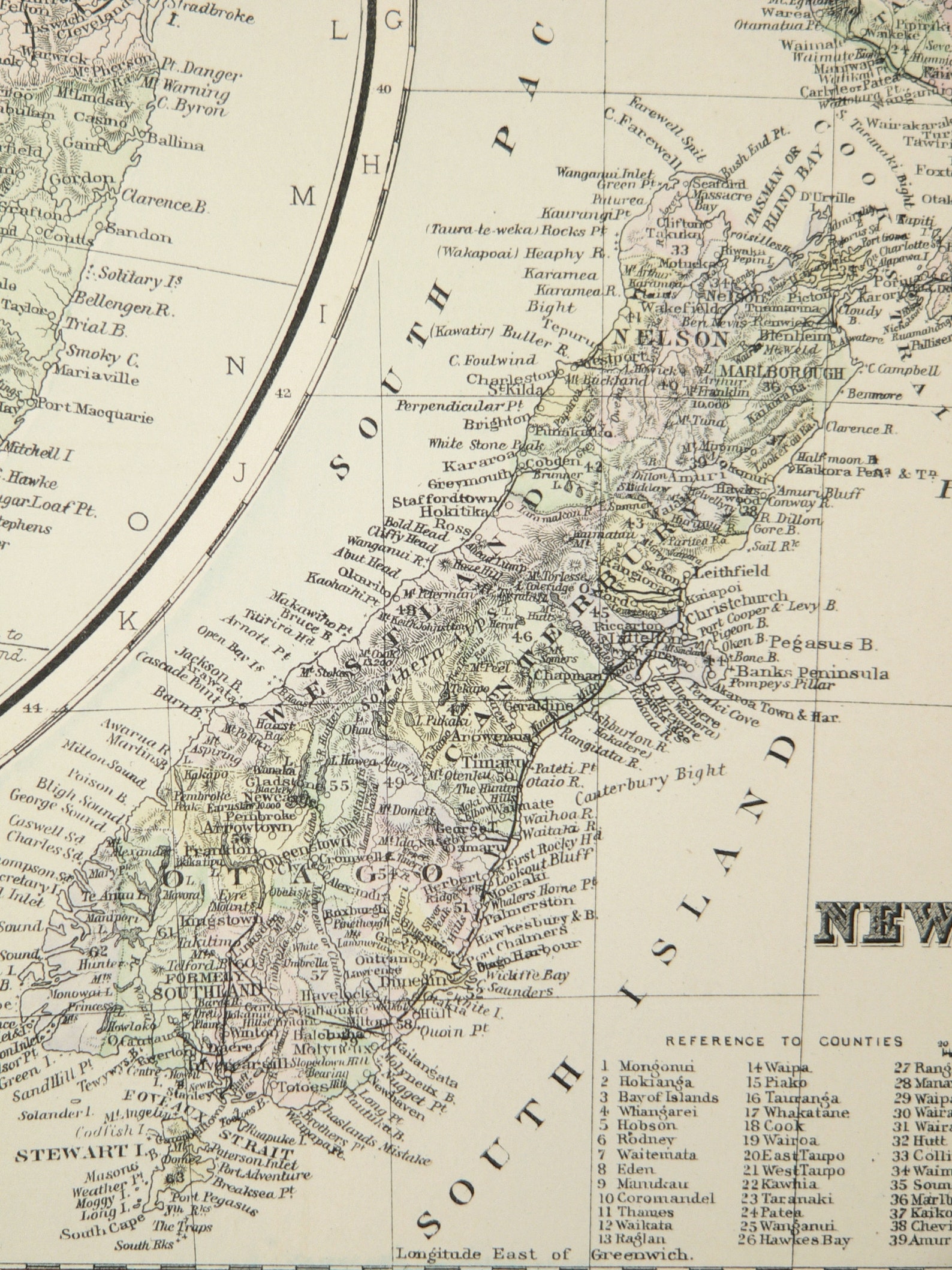 1889 Bradley Australia Map, New Zealand Tasmania Map, 1st Anniversary ...