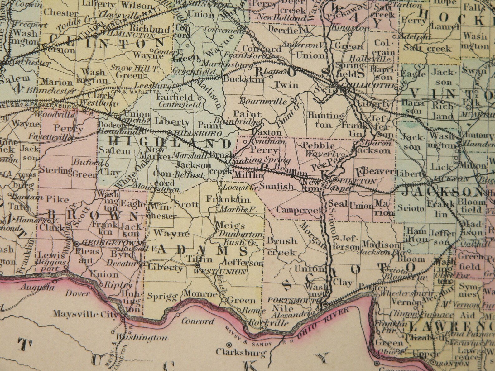 Antique Ohio Map 1856 Colton Map Original Vintage Map | Etsy