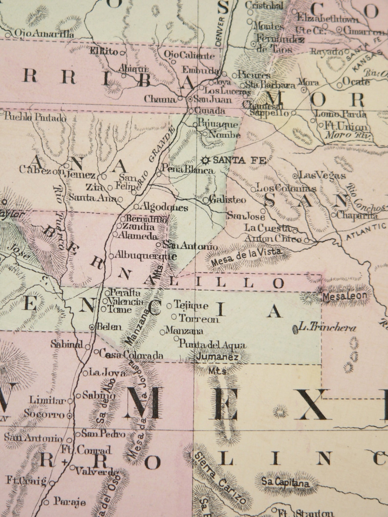 Vintage Arizona Map New Mexico Map 1876 OW Gray Map - Etsy