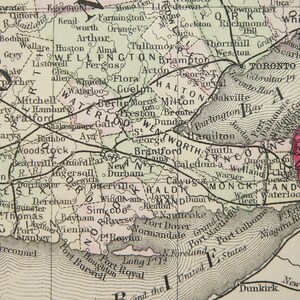 Antique Map of Ontario Canada West, 1872 Mitchell Map, Great Lakes Map ...