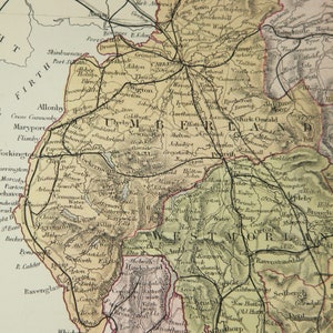 1873 Antique England Map Wales 1873 A C Black Map of England and Wales ...