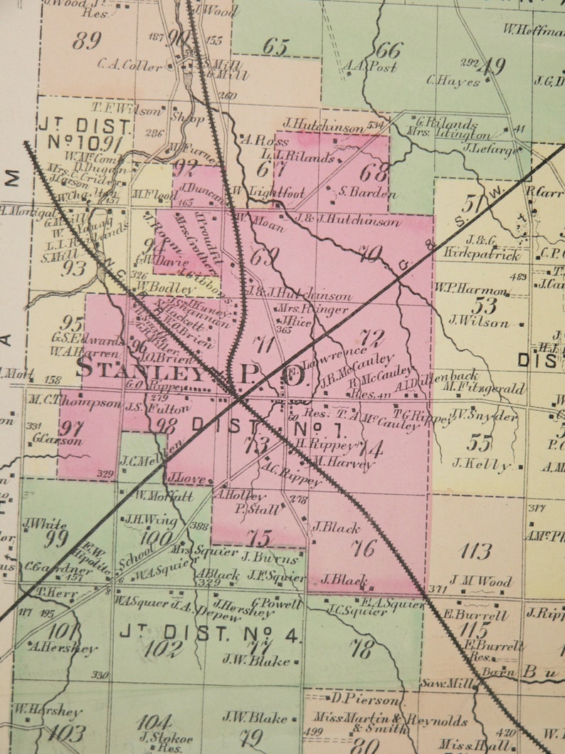Antique Seneca NY Map 1874 Town Map Seneca New York Street - Etsy