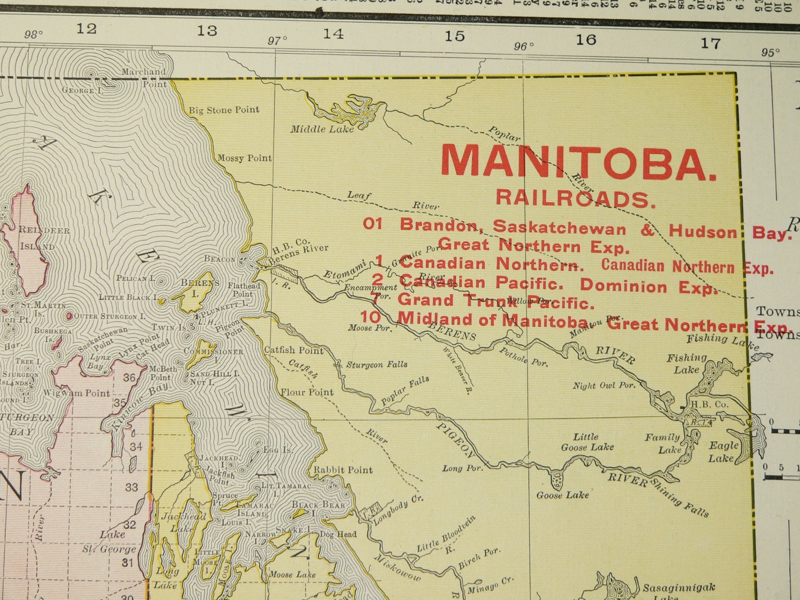 1908 Map of Manitoba Canada, Original Antique Map, Vintage Manitoba Map ...