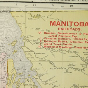 1908 Map of Manitoba Canada, Original Antique Map, Vintage Manitoba Map ...