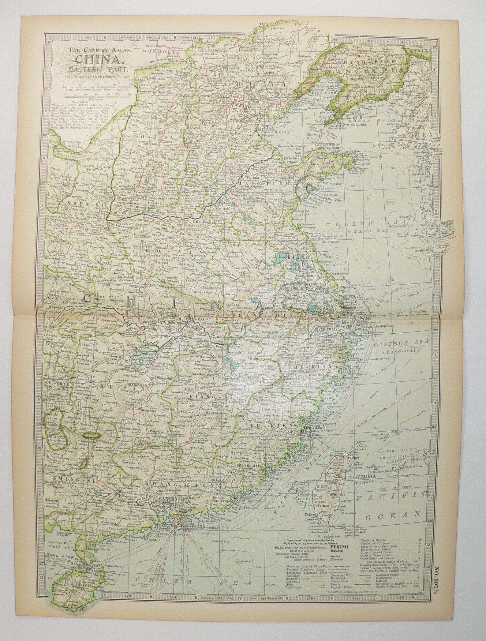 1899 Vintage Map of China, Eastern China Century Map - Etsy