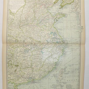 1899 Vintage Map of China, Eastern China Century Map - Etsy