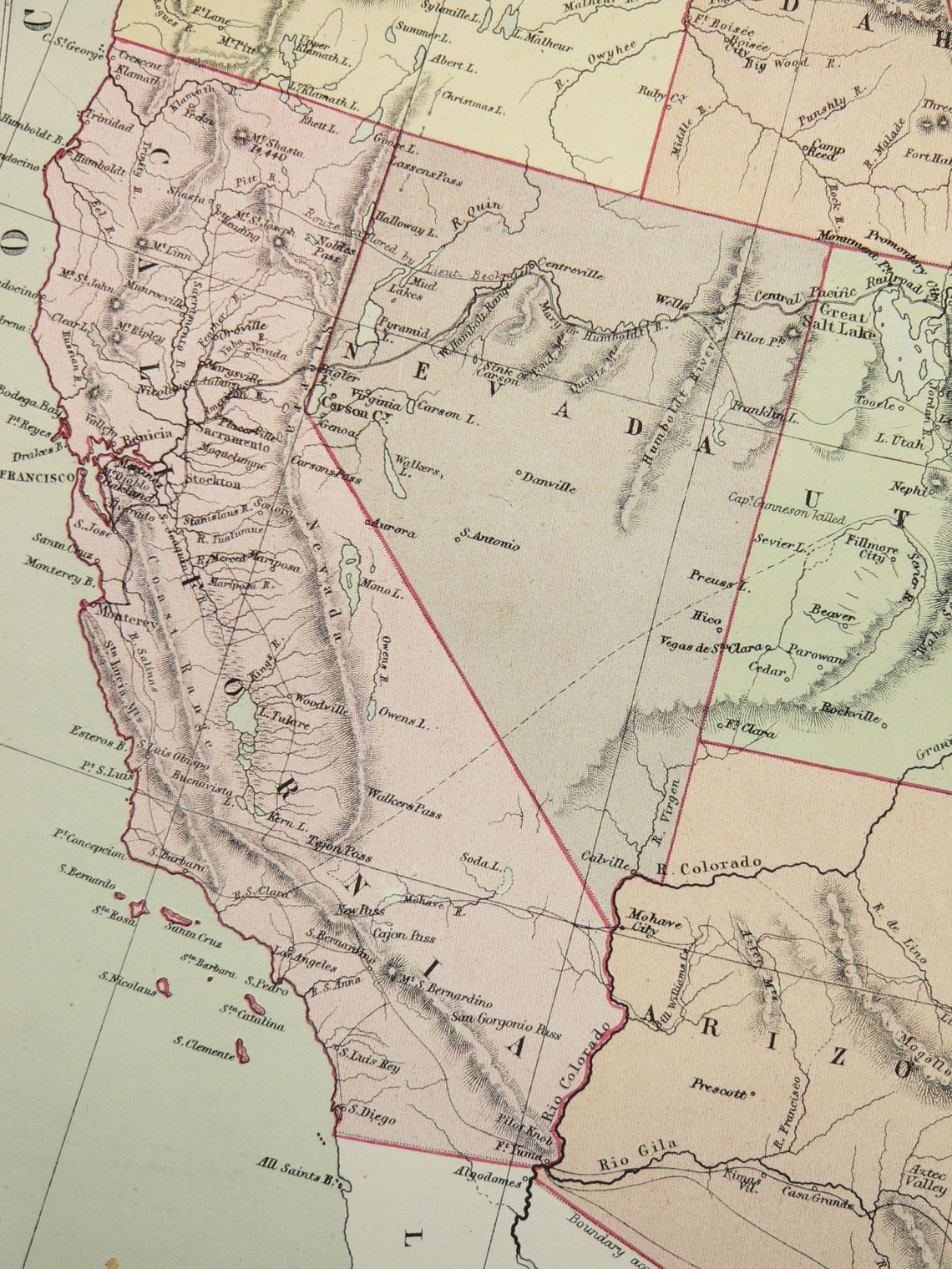 Antique United States Map 1873 Large Vintage Map United - Etsy