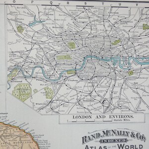 Large Map of England 1892 Original Vintage Map, United Kingdom, Great ...