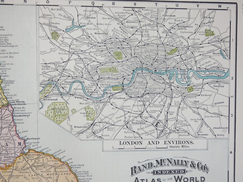 Large Map of England 1892 Original Vintage Map, United Kingdom, Great ...