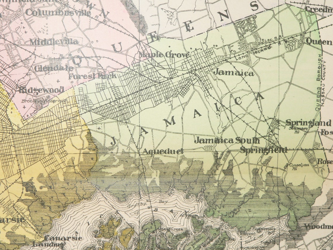 Vintage New York City Map Large 1912 Greater NYC Map | Etsy