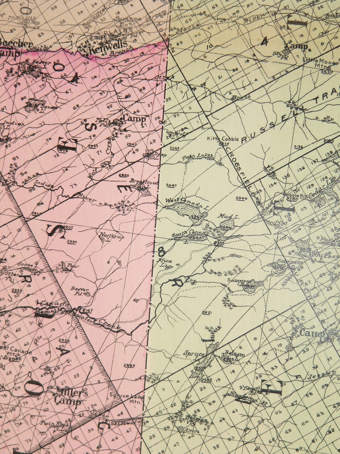 Large Map Hamilton County NY Map New York County Adirondack - Etsy