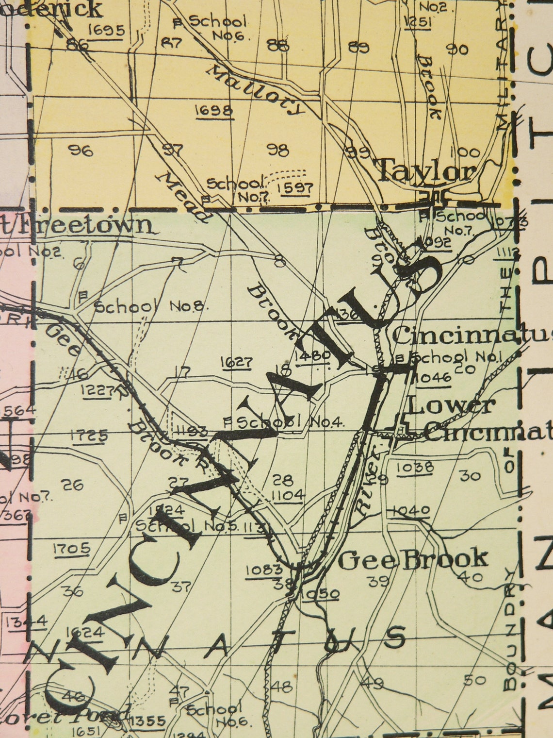 Large Map Cortland County NY Cortland NY Map 1912 New York | Etsy