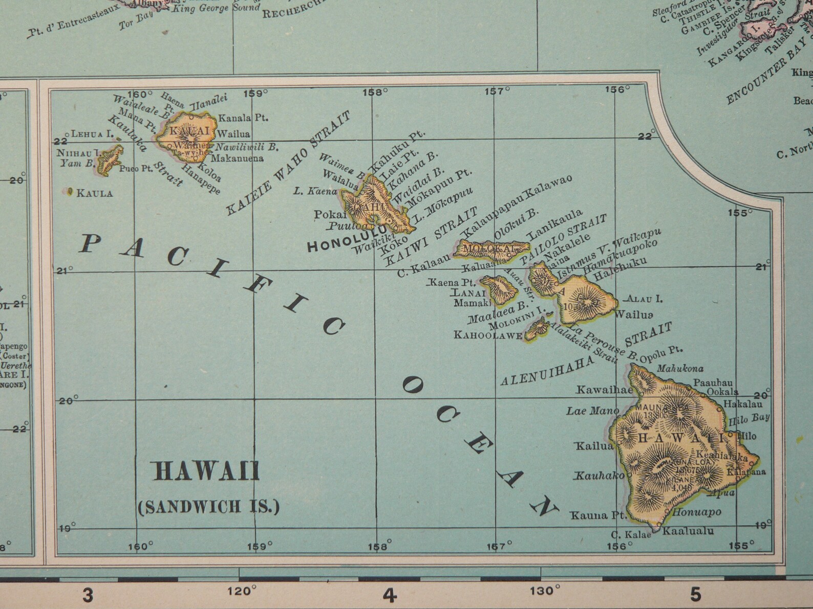 Large Polynesia Map Pacific Ocean Islands Map 1908 Vintage - Etsy