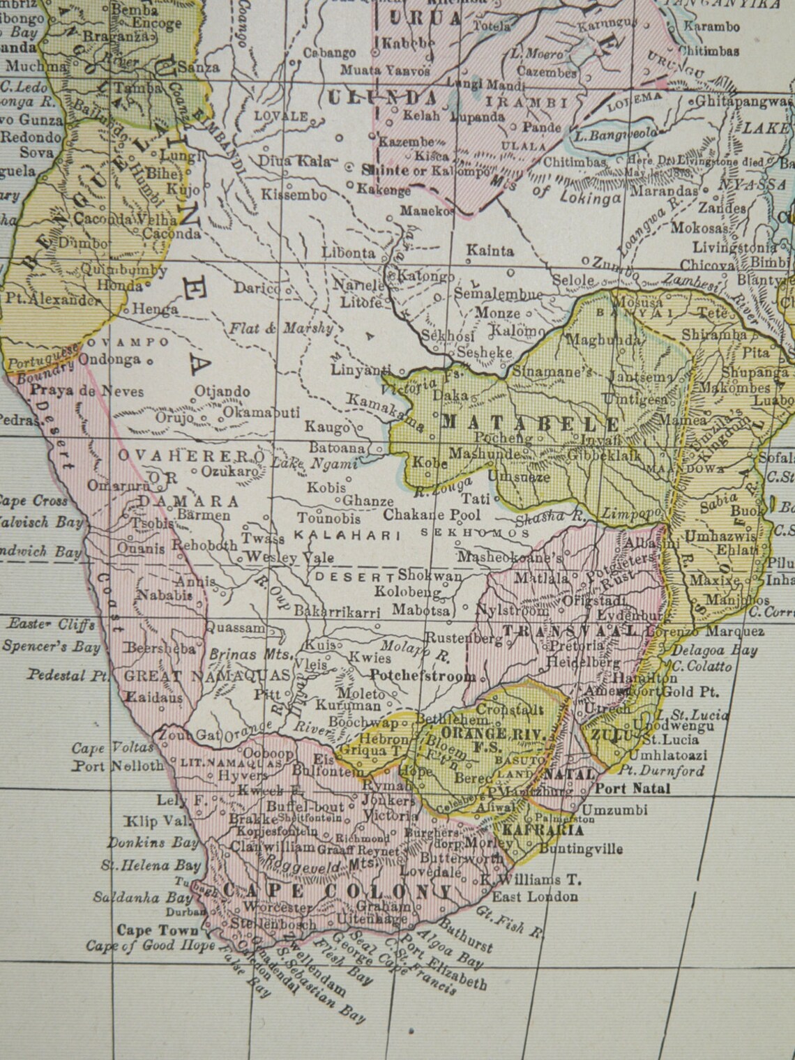 1888 Africa Map, Atlantic Ocean, Pacific Islands, Antique Travel Art - Etsy