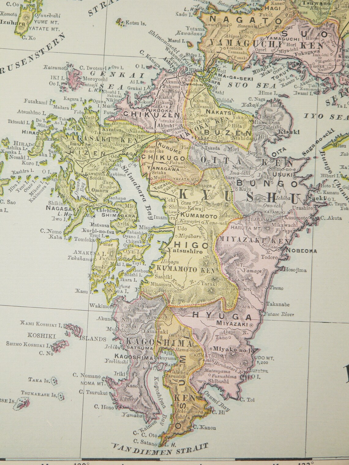 1912 Very Large Map of Japan Vintage Japan Map Taiwan Map - Etsy