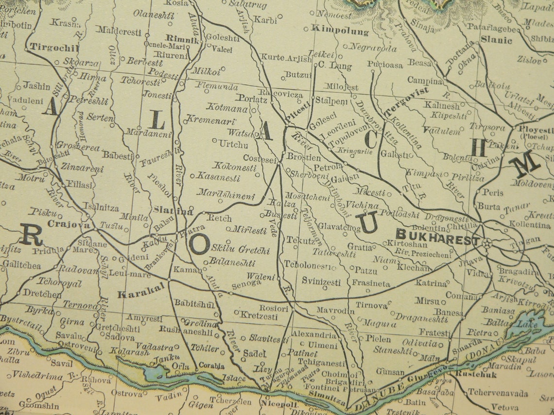 Old Turkey Map 1912 Large Map of Balkan Peninsula Romania | Etsy