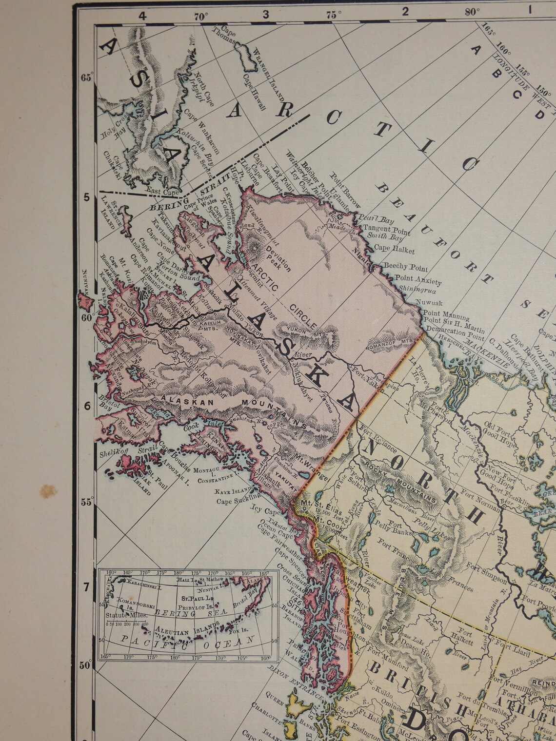 Large 1892 North America Map, United States, Canada, Mexico, Caribbean ...