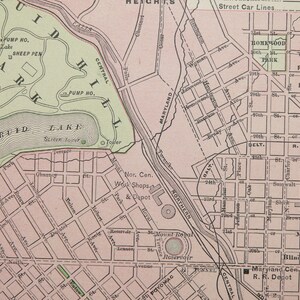 1900 Map of Baltimore With Maryland and Delaware, Original Antique Map ...