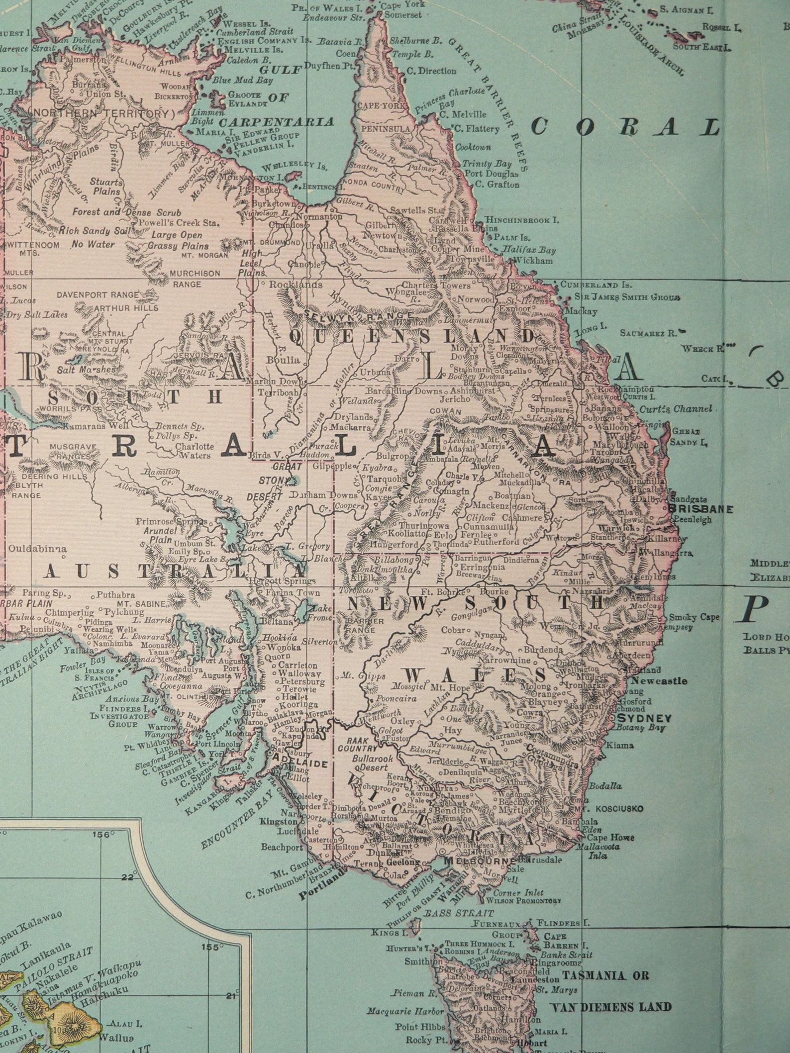 Large Polynesia Map, Pacific Ocean Islands Map 1908 Vintage Map ...
