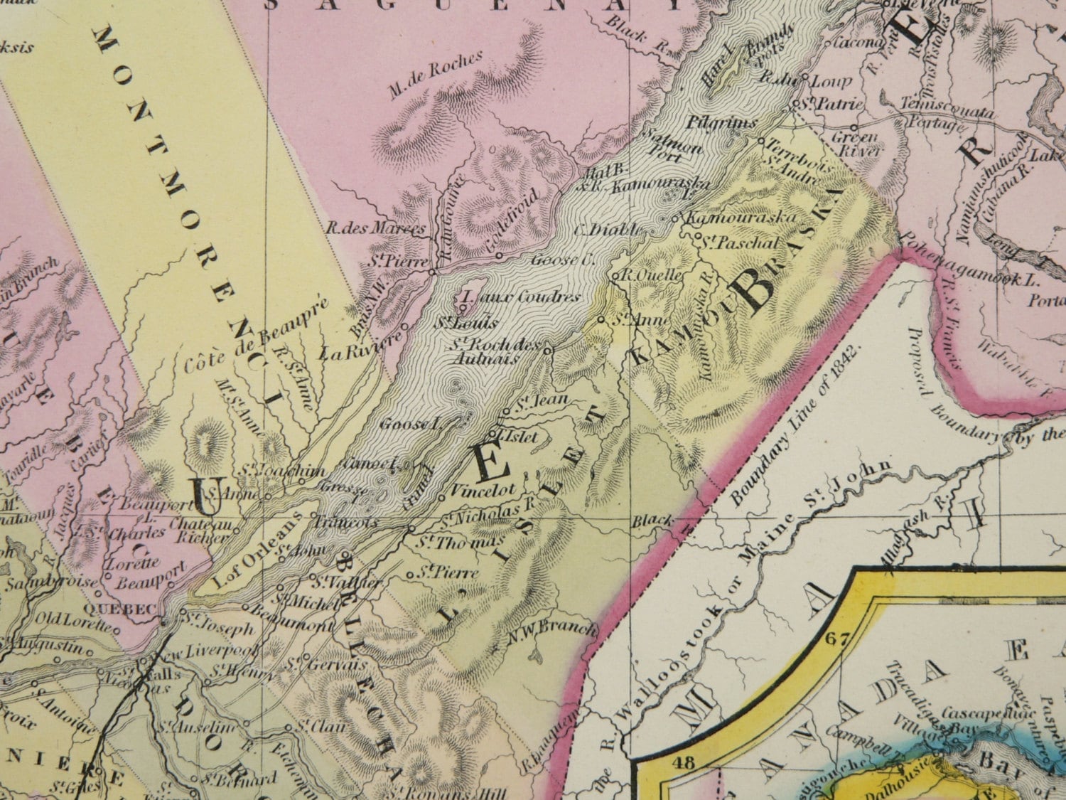 1855 Canada East Map, Nova Scotia, New Brunswick, Antique Wall Art - Etsy