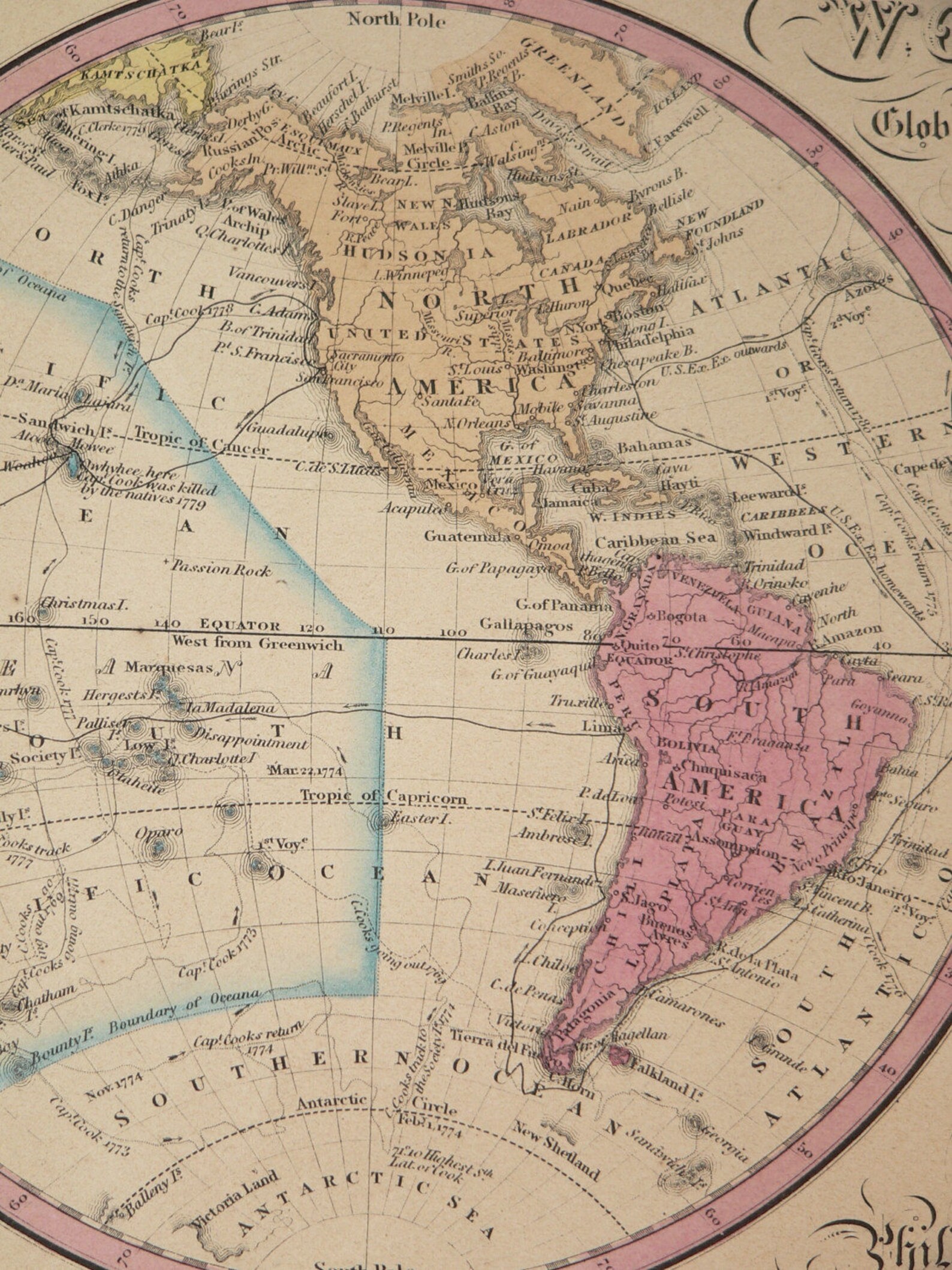 Original 1852 Antique World Map of the World Hemisphere Map | Etsy