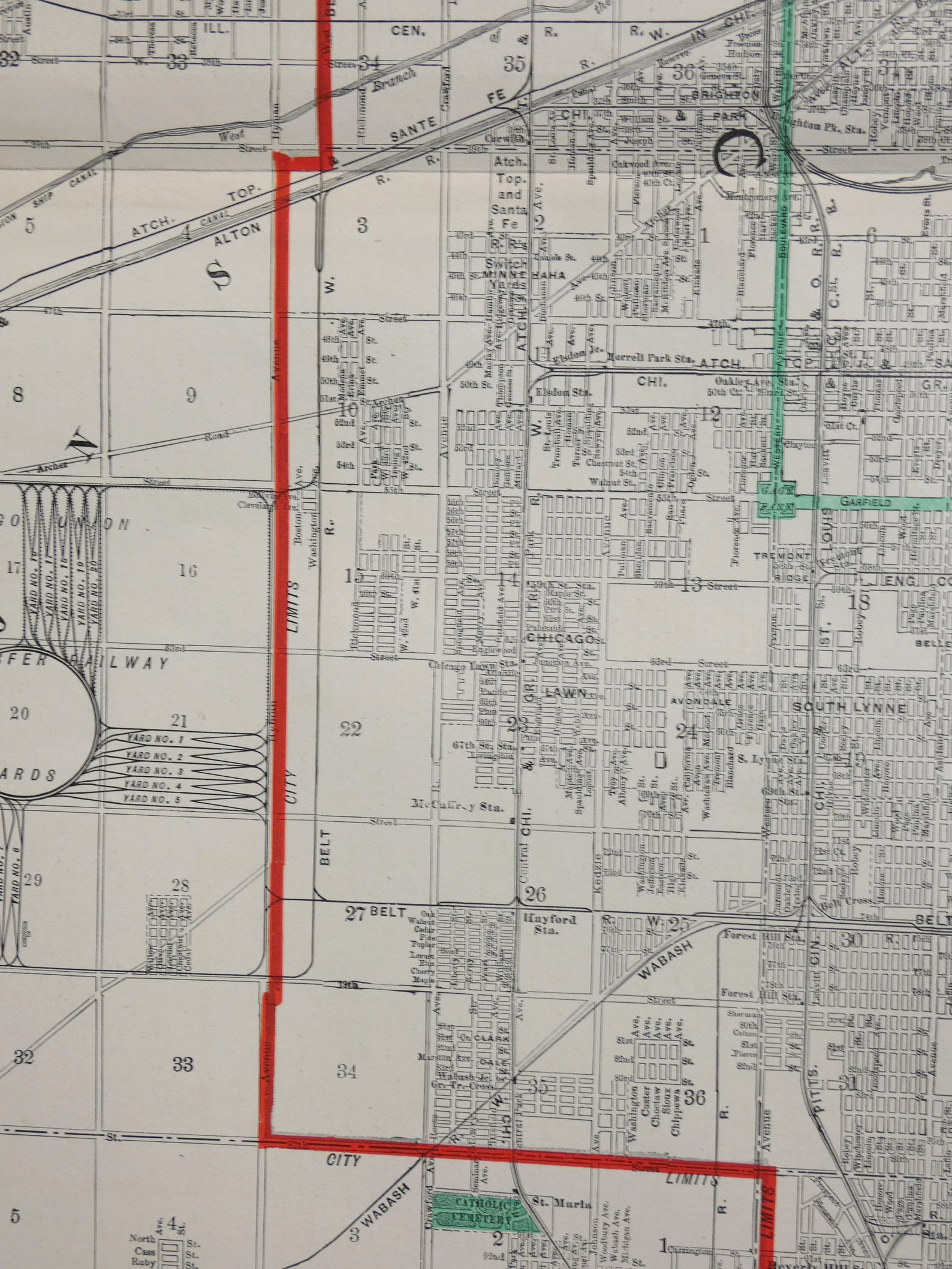 Very Large Chicago Map 1892 Antique City Street Map of Chicago | Etsy