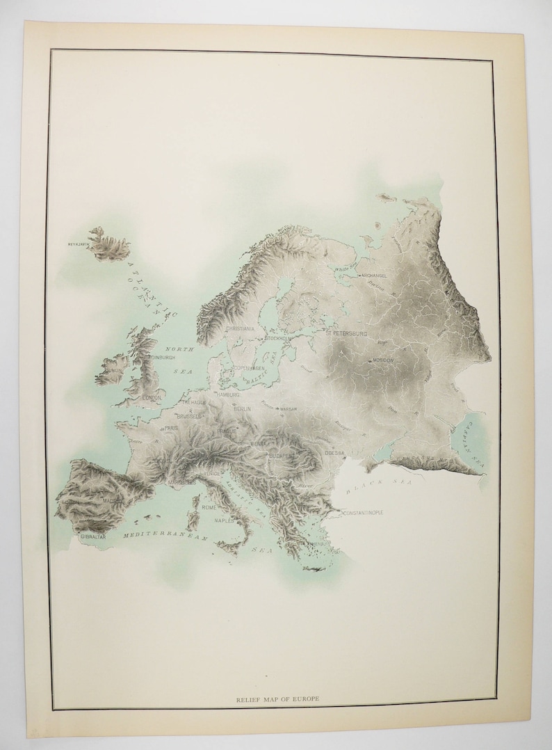 Vintage Europe Map 1912 Rand Mcnally Map of Europe Minimalist - Etsy UK