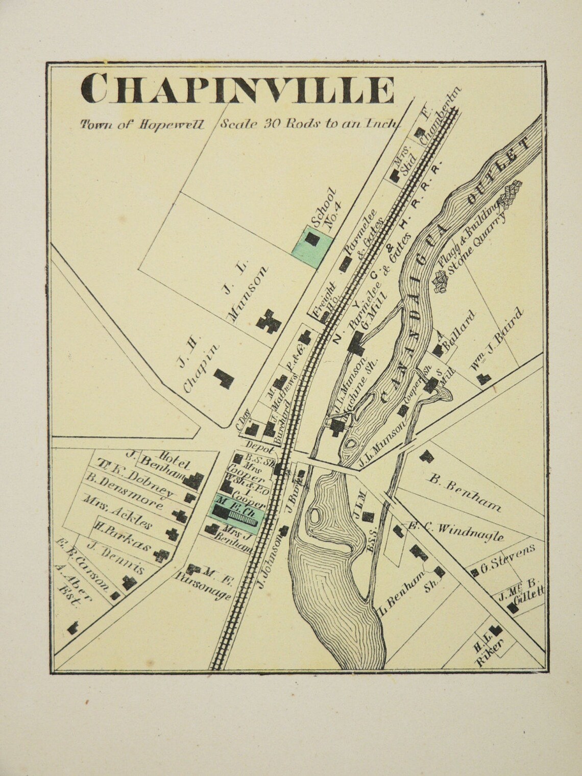 Antique New Salem NY Map Chapinville 1874 Vintage Map - Etsy