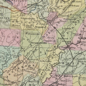 1854 Mitchell Alabama Map, Original Antique Map of Alabama, Vintage ...