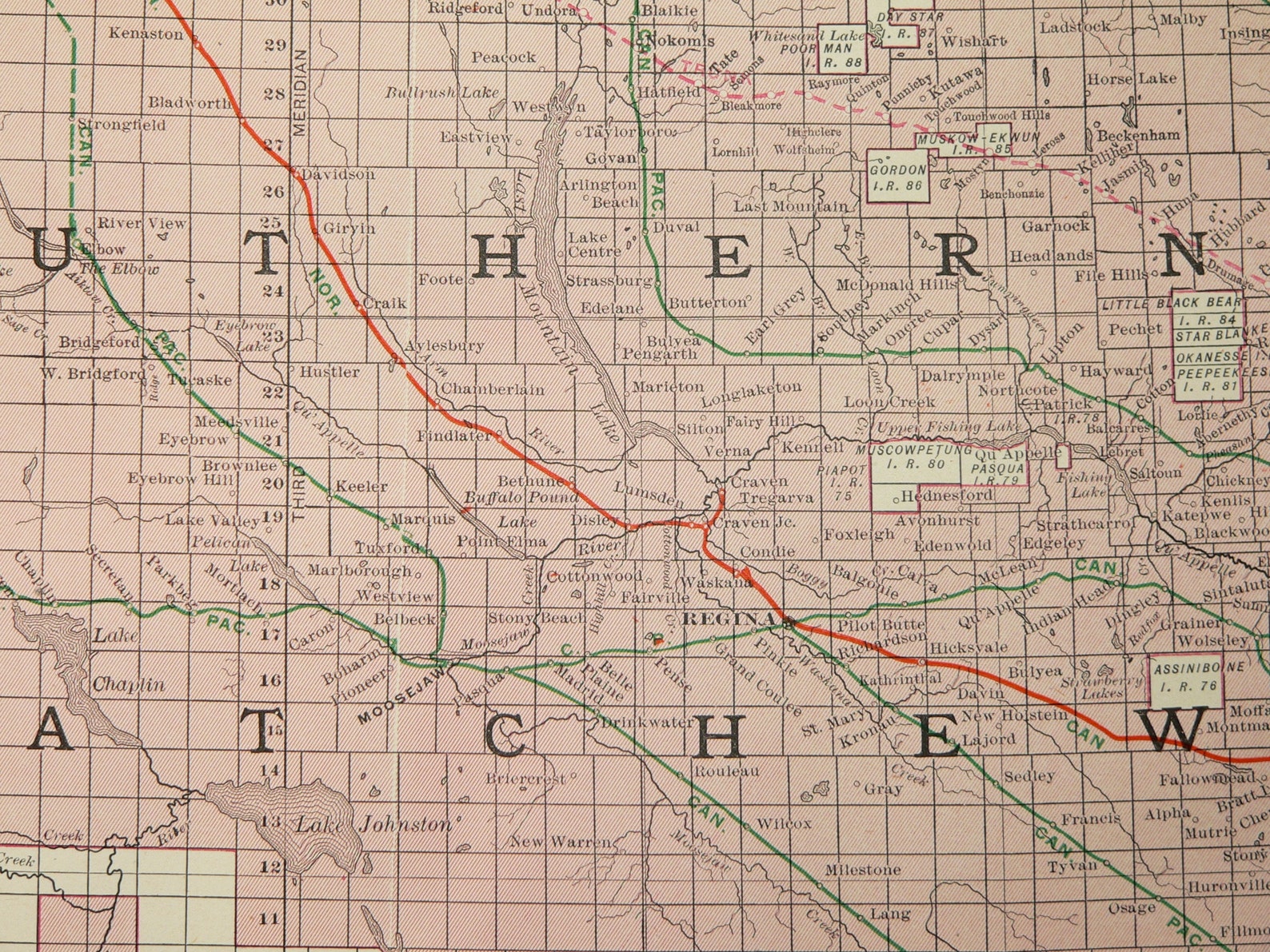 Vintage 1908 Map of Saskatchewan Canada, Original Antique Map ...