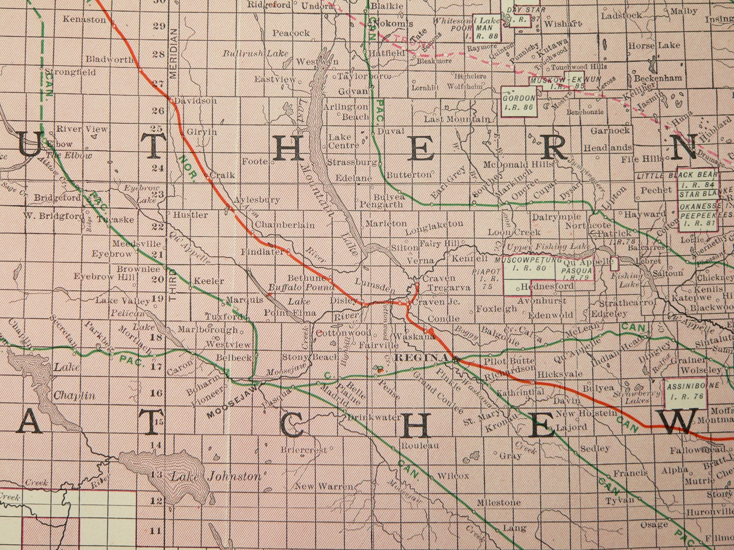 Vintage 1908 Map of Saskatchewan Canada, Original Antique Map ...