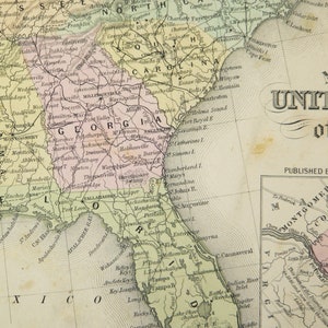 1854 Mitchell United States Map, Original Antique Map of United States ...