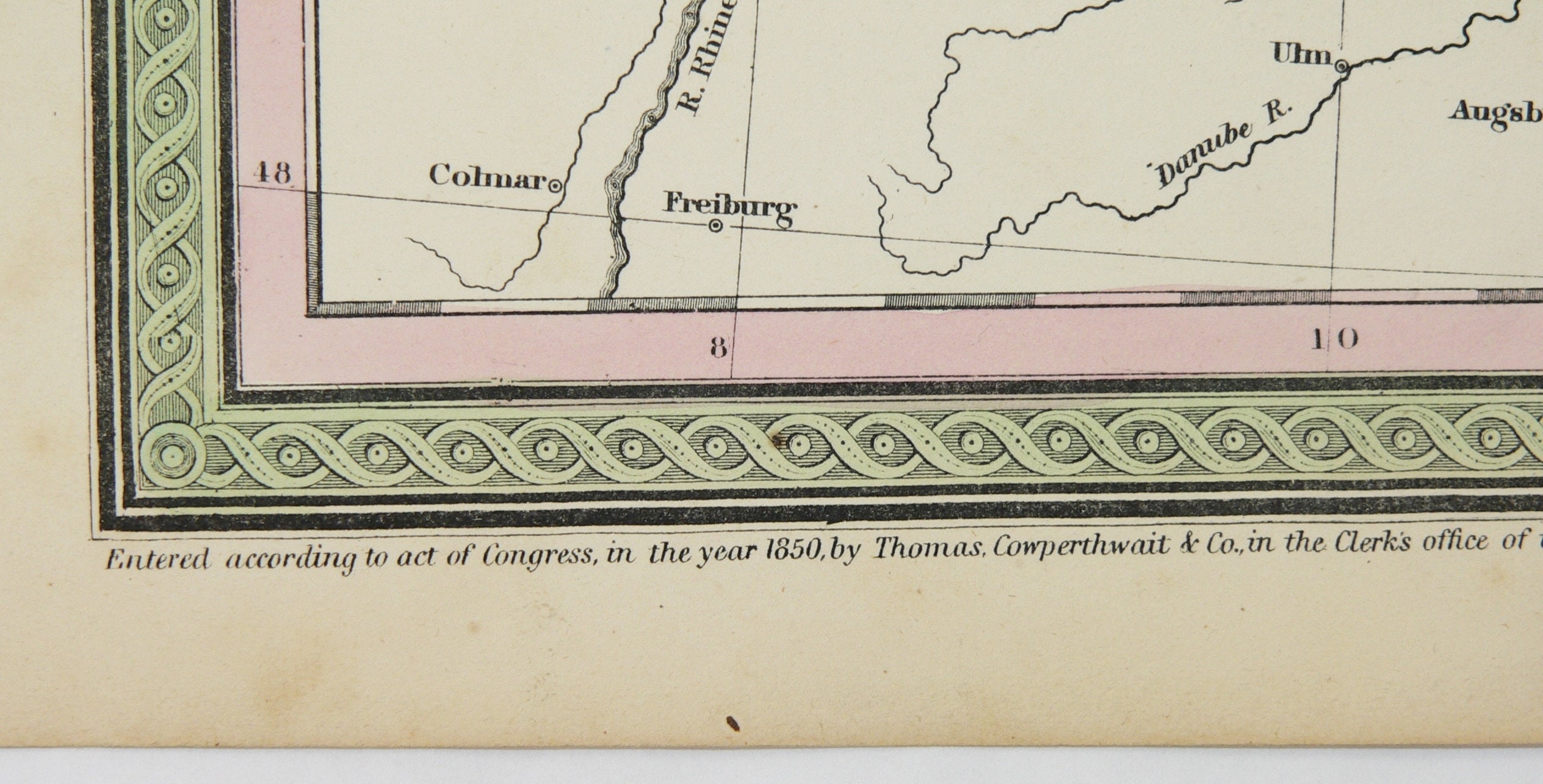 Original Antique Prussia Map with Hand Color 1854 Mitchell Map of ...
