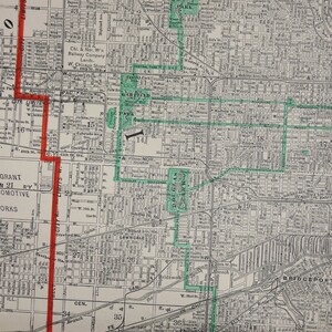 Very Large Chicago Map 1892 Antique City Street Map of Chicago Illinois ...