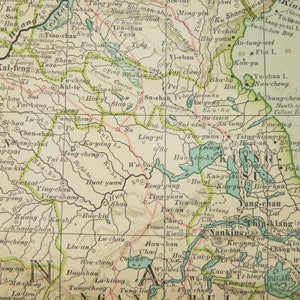 1899 Vintage Map of China, Eastern China Century Map - Etsy