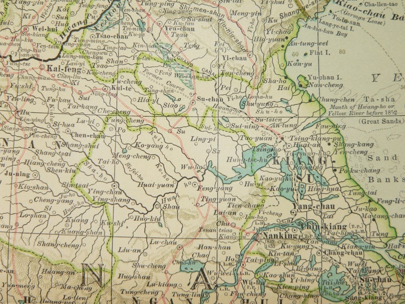 1899 Vintage Map of China Eastern China Century Map - Etsy