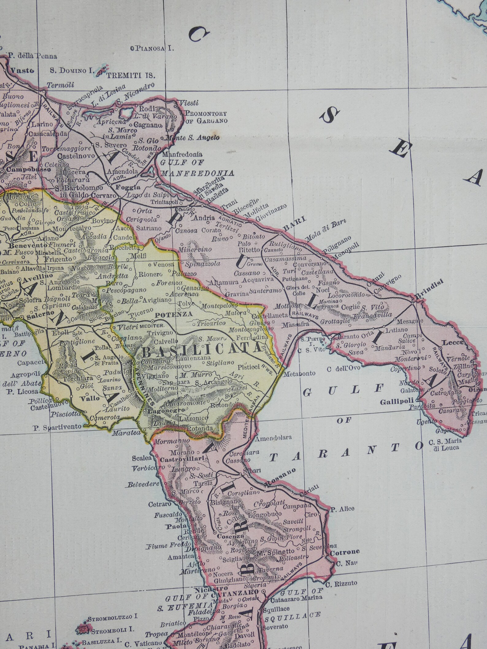 Large Antique Map of Italy 1892 Rand McNally Italy Map | Etsy