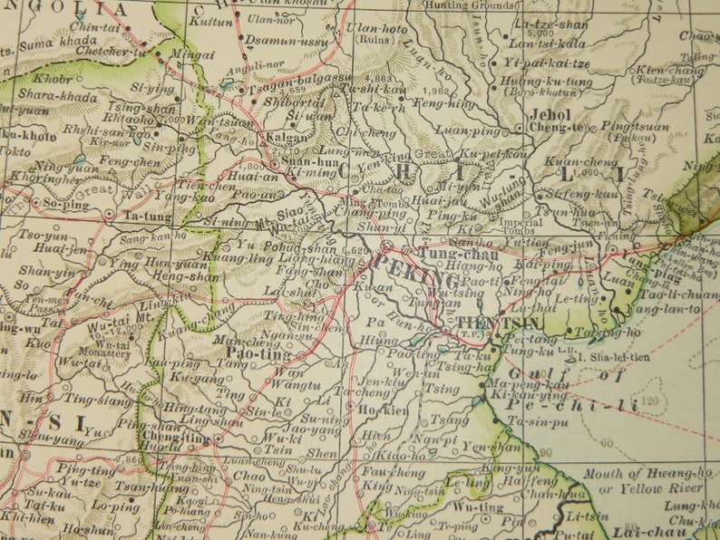 1899 Vintage Map of China Eastern China Century Map - Etsy