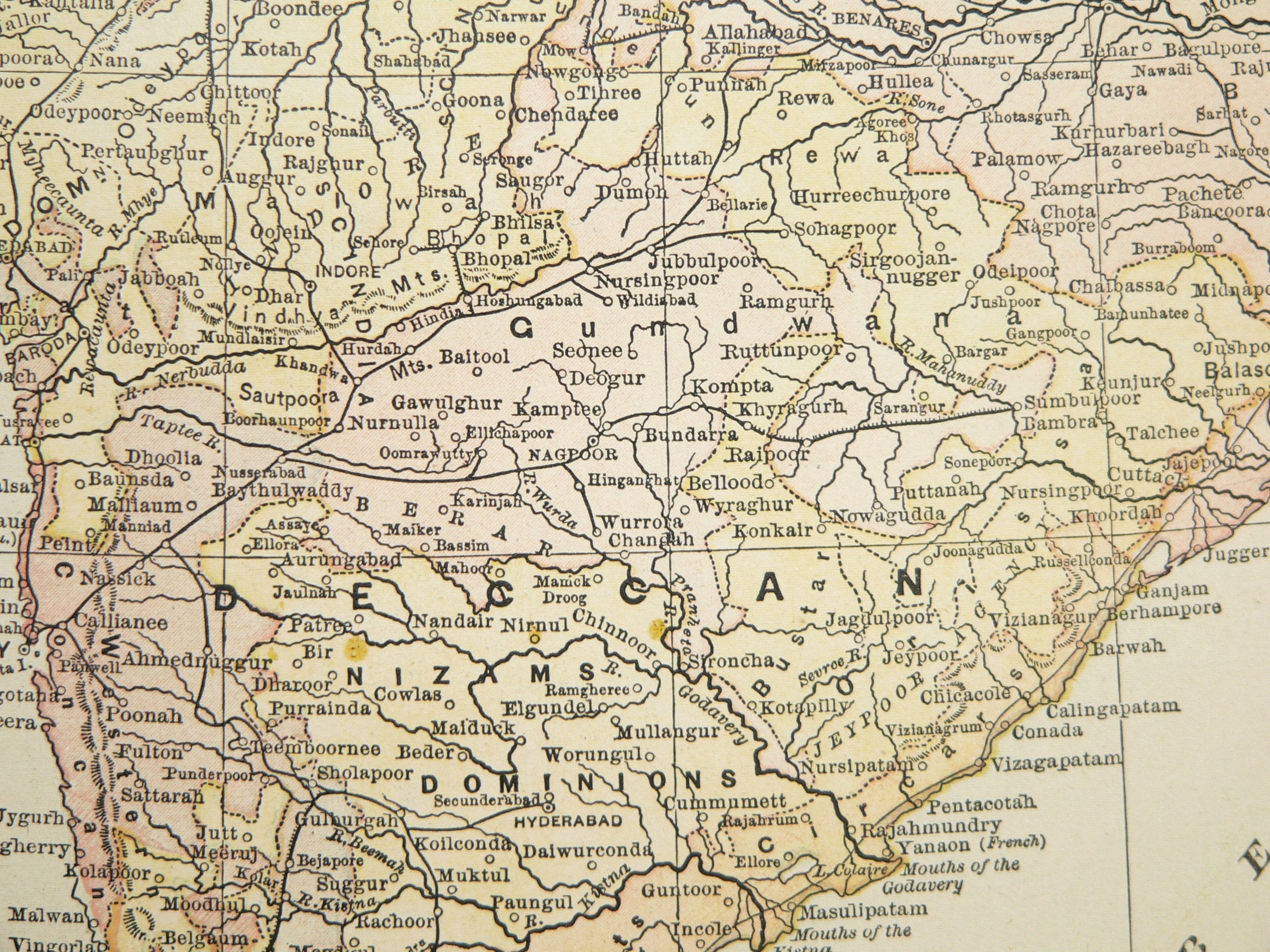 Mapa antiguo de la India 1896 Mapa vintage de la India Sri - Etsy México