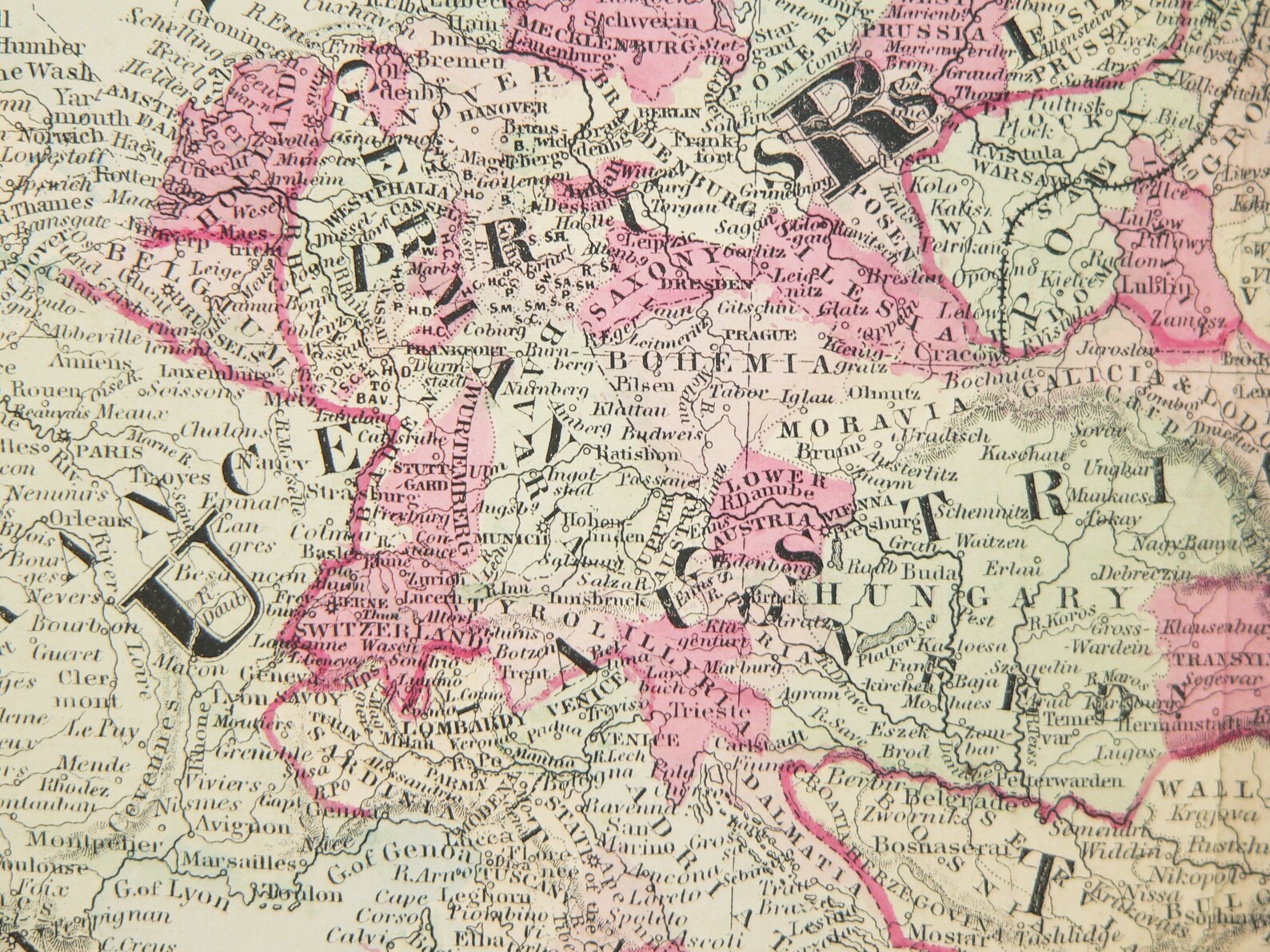 Antique Europe Map Large Vintage Map of Europe 1864 Johnson - Etsy