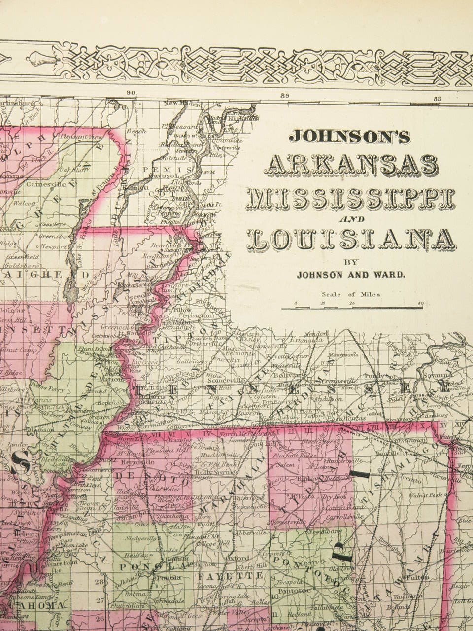 Antique Southern States Map, Louisiana, Mississippi, Arkansas, 1864 - Etsy