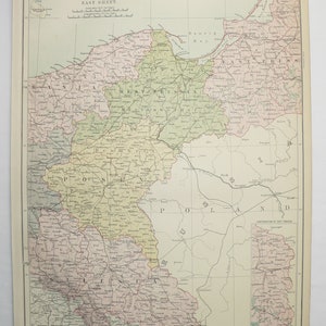 East Germany Map, Original Vintage Map of Germany, East German Empire ...