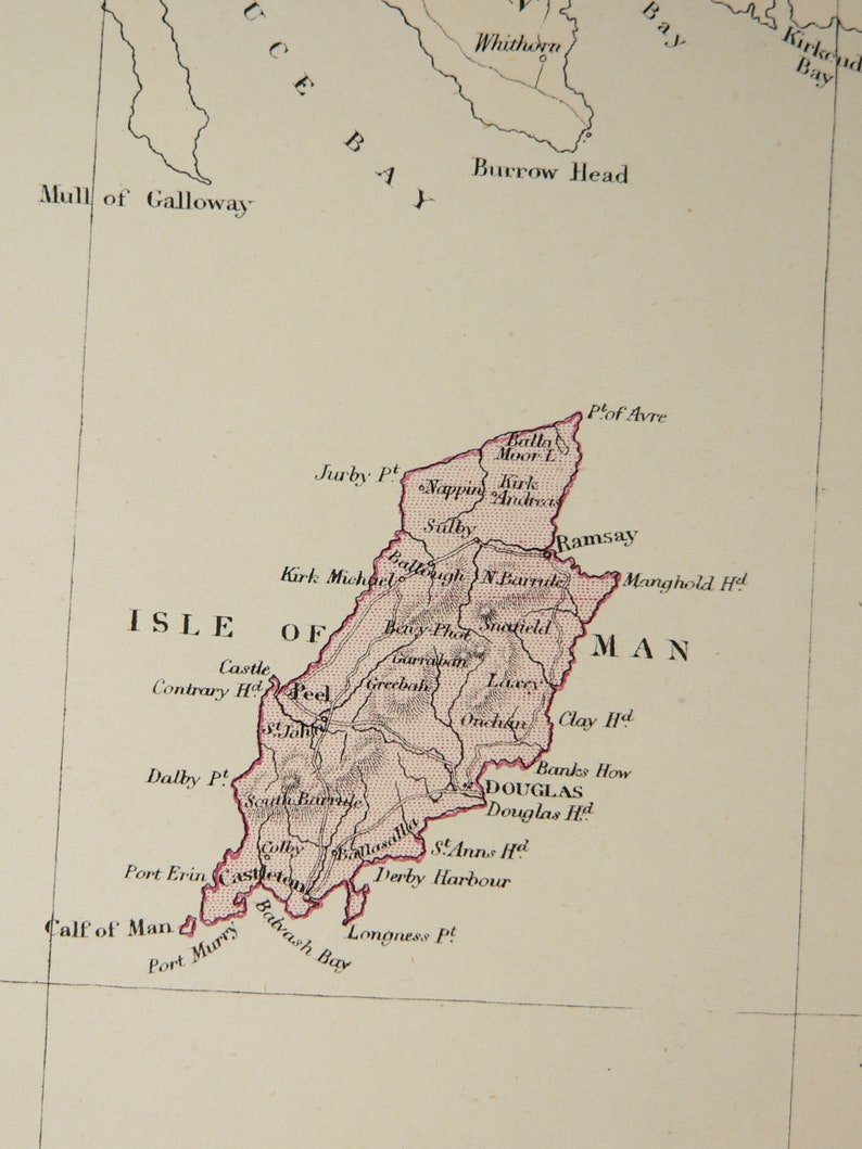 1873 Antique England Map Wales 1873 A C Black Map of England and Wales ...