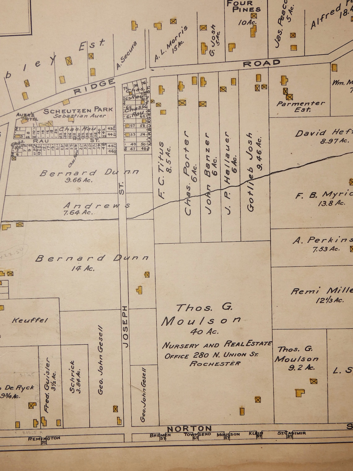 Irondequoit NY Large Antique Map 1902 Plat Map Rochester New | Etsy